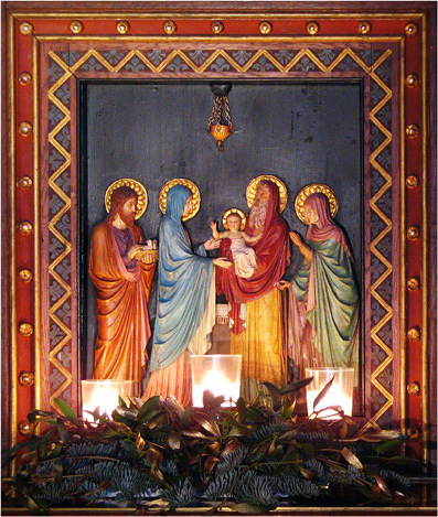 01.02., Lichtmessfeier mit Kerzensegnung; Erteilung des Blasiussegens